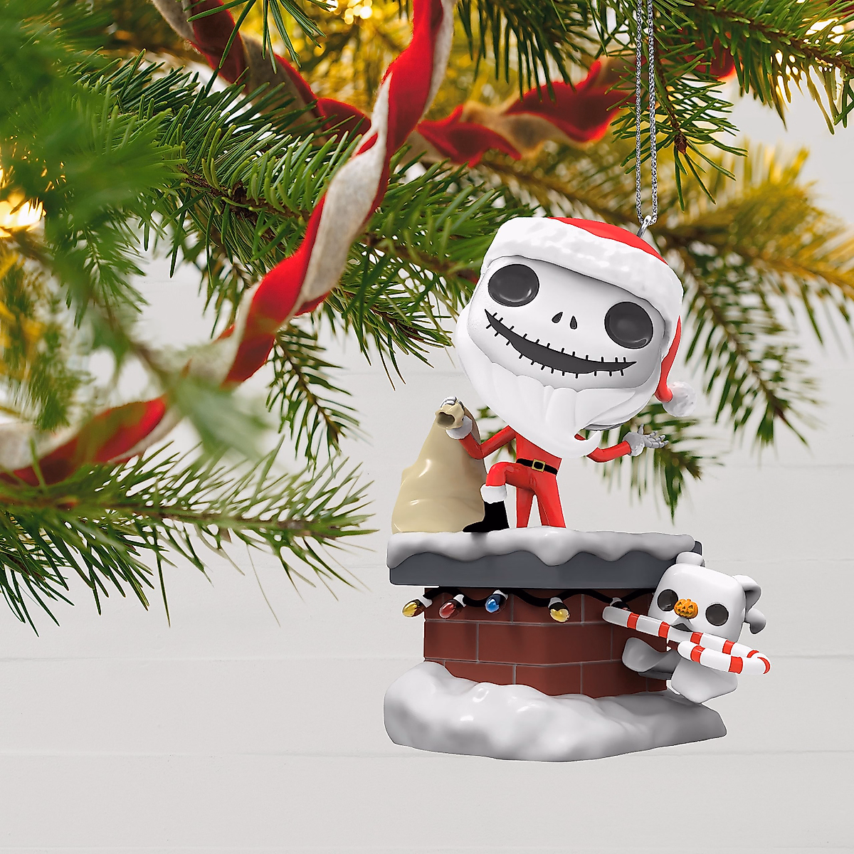 Hallmark Keepsake Christmas Ornament 2023, Disney Tim Burton's The Nightmare Before Christmas Jack Skellington and Zero Funko POP!, Gifts for Disney Fans