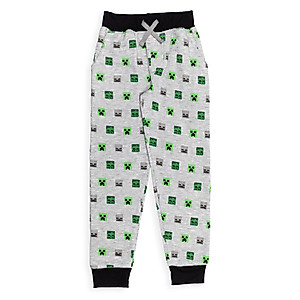 Minecraft Mobs Little Boys Fleece 2 Pack Jogger Pants Black/Green/Grey 5