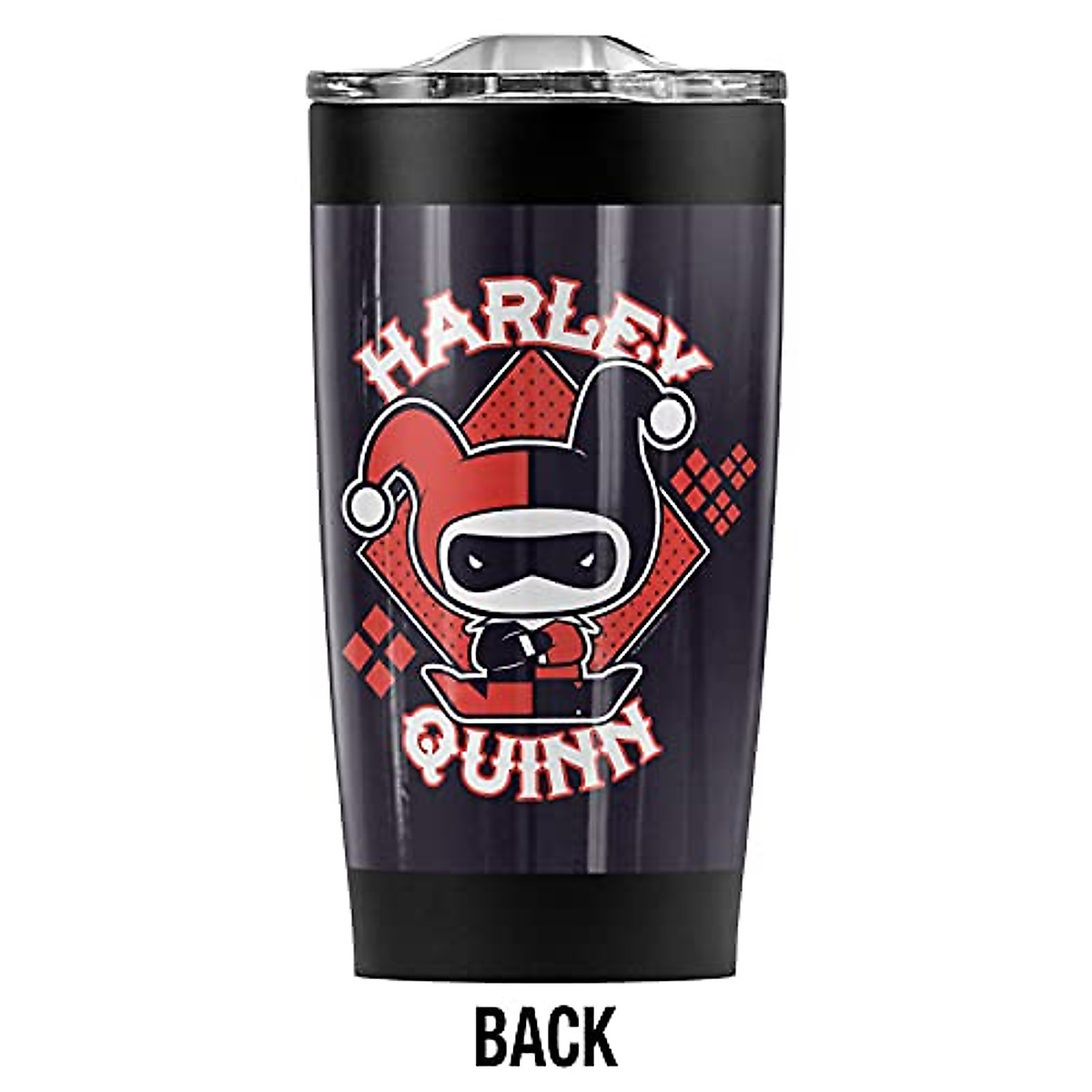 Logovision Harley Quinn Quinn Chibi Stainless Steel Tumbler 20 oz Coffee Travel Mug/Cup, Vacuum Insulated & Double Wall with Leakproof Sliding Lid | Great for Hot Drinks and Cold Beverages