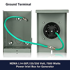 PAULINN 30A Generator Power Inlet Box NEMA 3R Generator Outlet Box for Outdoor Receptacle, 4 Prone, PB30, L14-30P, 125/250 Volt, 7500W 30 Amp Generator Transfer Switch, Weatherproof, ETL Listed