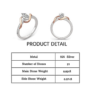 Jeulia "An Encounter with Myself Marquise Cut Sterling Silver Ring Engagement Anniversary Promise Ring Valentine's Day Gift With Jewelry Box for Women (7)