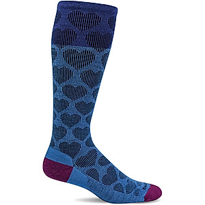 Sockwell Women's Heart Throb Moderate Graduated Compression Sock, Ocean - S/M