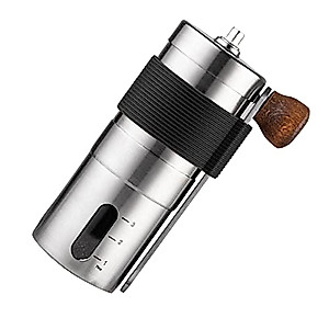 Adjustable Stainless Steel Manual Coffee Grinder, Portable Conical Burr Grinder for Home, Office, and Camping