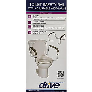 Drive Medical RTL12087 Bathroom Grab Bar for Toilets, White
