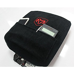 Seat Armour KADGRBSO04-14 Custom Fit Center Console Cover for Select Dodge Ram Models with Bucket Seats - (Black) (Officially Licensed Ram Embroidered Logo)