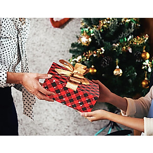 ZINTBIAL Christmas Wrapping Paper for Kids Adults - Xmas Jumbo Sheets with Red/Black Plaid, Santa, Reindeer, Gnome, and "Ho Ho" Designs - 29 x 42 Inches, 6 Jumbo Sheets - Recycled, Easy to Store, Not