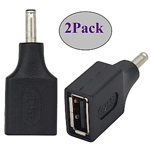 AAOTOKK (2 Pack USB to DC 3.5×1.35mm Power Adapter 5 Volt USB 2.0 A Female to DC 3.5 × 1.35 mm Male Jack DC 5V Barrel Power Plug Charger Cord Connector for 5 V DC or USB Charging Device(F/3.5×1.35)