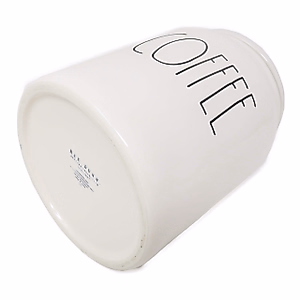 Rae Dunn By Magenta COFFEE Ceramic LL Medium 8 x 5 Canister (White)