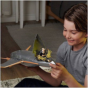 DC Comics, Hawk Cruiser Patrol, Includes Black Adam and Hawkman Action Figures, Over 16-inch Wide, First Edition, Super Hero Kids Toys for Boys and Girls Aged 4 and Up