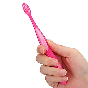 Professional Children Toothbrush, Extra Soft Hair Anti-Slip Kids Toothbrush for 8-12 Years Old Child(Rose Red)