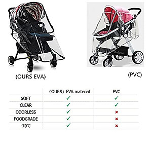 Baby Stroller Rain Cover with Mosquito Net Universal Stroller Cover Plastic Wind Weather Shield EVA Baby Travel Stroller Accessories