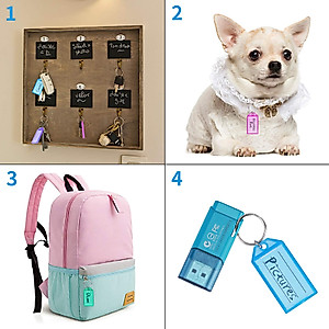 Cuttte 20 Pack Plastic Key Tags with Container, Key Labels with Ring and Label Window, 5 Colors