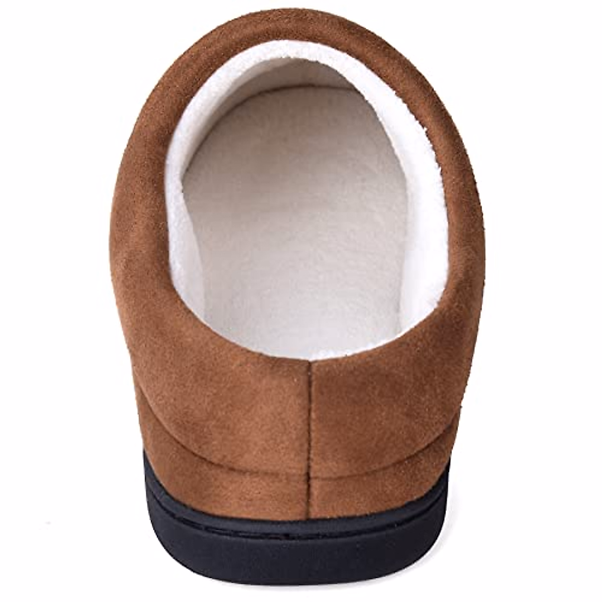 VONMAY Men's Memory Foam House Slippers Suede Wool Fleece Lined Slip On Shoes Indoor Outdoor Non-slip, Camel, Size 11-12