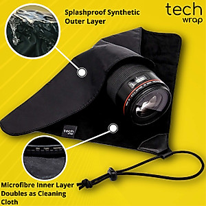 The Tech Wrap Standard 17.5" x 17.5" Camera Protective Wrap - Camera Wraps Lens Protector - Camera Travel Accessories - Camera Pouch DSLR Sleeve Case