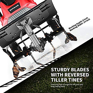 Goplus 14-Inch 10 Amp Corded Electric Tiller and Cultivator, Powerful Tillers w/ 9-Inch Tilling Depth, 4 Tines, Rototillers Tool for Garden Lawn Soil Digging (14-Inch)