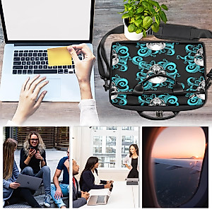 Skull Octopuses Laptop Bag 13-15 Inch Laptop Case Lightweight Computer Briefcase Messenger Bag for Women Men