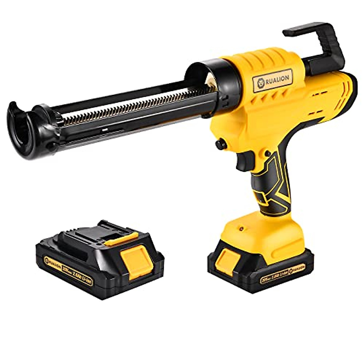 Cordless Caulking Gun, 20V Electric Caulk Adhesive Gun with 2*2.0Ah Li-Battery & Anti-Drip Design