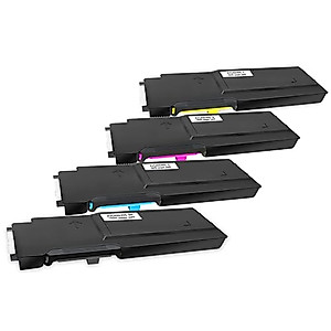 C400 C405 Remanufactured Toner Cartridges 4 Colors 10500 Pages for 106R03524, 8000 Pages CMY for 106R03525 106R03526 106R03527 for Xerox C400n C400dn C405n C405dn Printers (1*Black, Extra High Yield)
