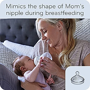 NUK Simply Natural Baby Bottle with SafeTemp, 5 oz, 4 Pack, Pink Hearts