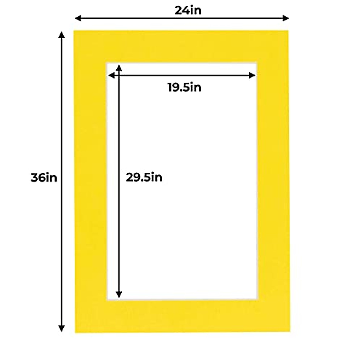 20x30 Mat for 24x36 Frame - Precut Mat Board Acid-Free Yellow 20x30 Photo Matte Made to Fit a 24x36 Picture Frame, Premium Matboard for Family Photos, Show Kits, Art, Picture Framing, Pack of 25 Mats