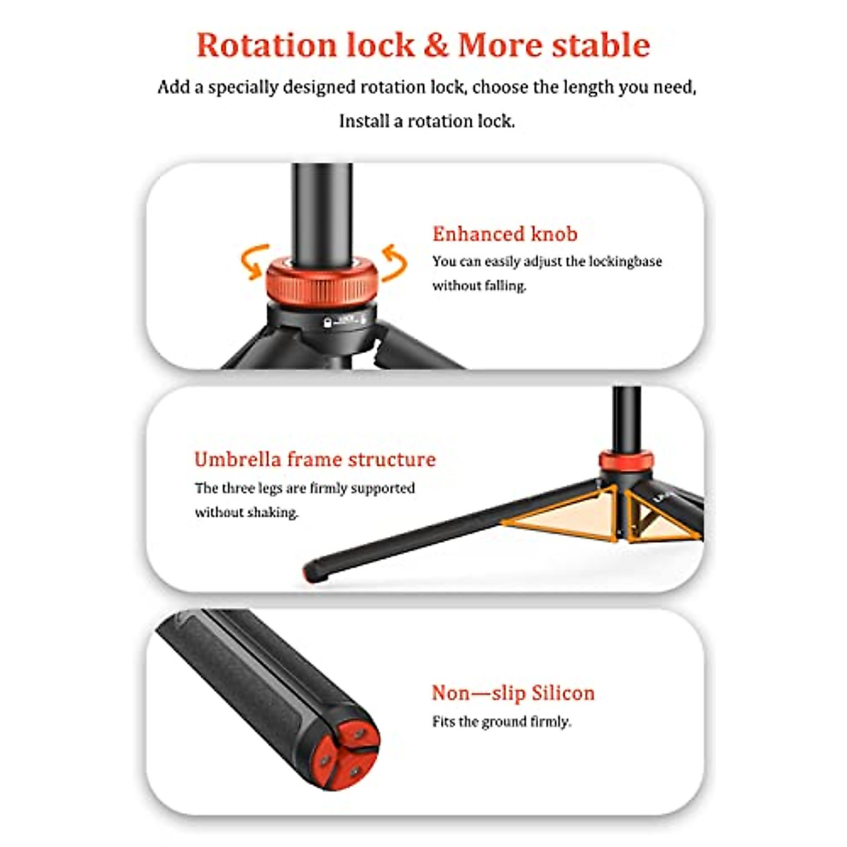 UURig Extendable Gopro Tripod for Insta360 Selfie Stick Gopro Hero 10/9/8/7/6/5 Black/Gopro Max DJI Osmo Action Insta 360 AKASO Action and More Action Camera (T3)