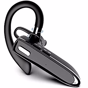 SZYCD Single Ear Bluetooth Earpiece V5.0 Wireless Headset,Long Time Standby Handsfree CVC 6.0 Noise Cancelling with Mic for iPhone Android Samsung Laptop Trucker Driver (Black)