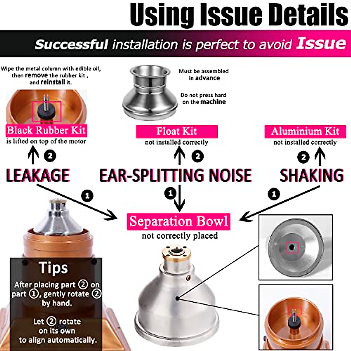 Minneer Electric Milk Cream Centrifugal Separator/Golden Plug 21Gal/H 80L/H 110V USA/Canada Make Cream Butter Milkshake Separator for Goats Cows Milk All Metal Parts(Golden)