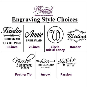 Bridesmaid Mason Jar Tumbler Cups - Custom Personalized for Wedding Bridal Party Mason Jars