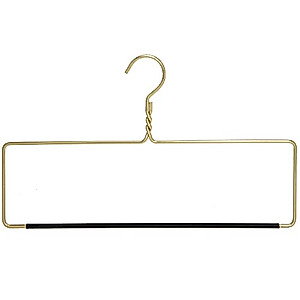 Quality Blanket Linen Hangers Wide Heavy Duty Hanger for Blankets, Table Cloths, - Nonslip Vinyl Coated Comforter Storage Hanger for Quilts, Sleeping Bags - for Closet Storage Solutions (Gold, 1)