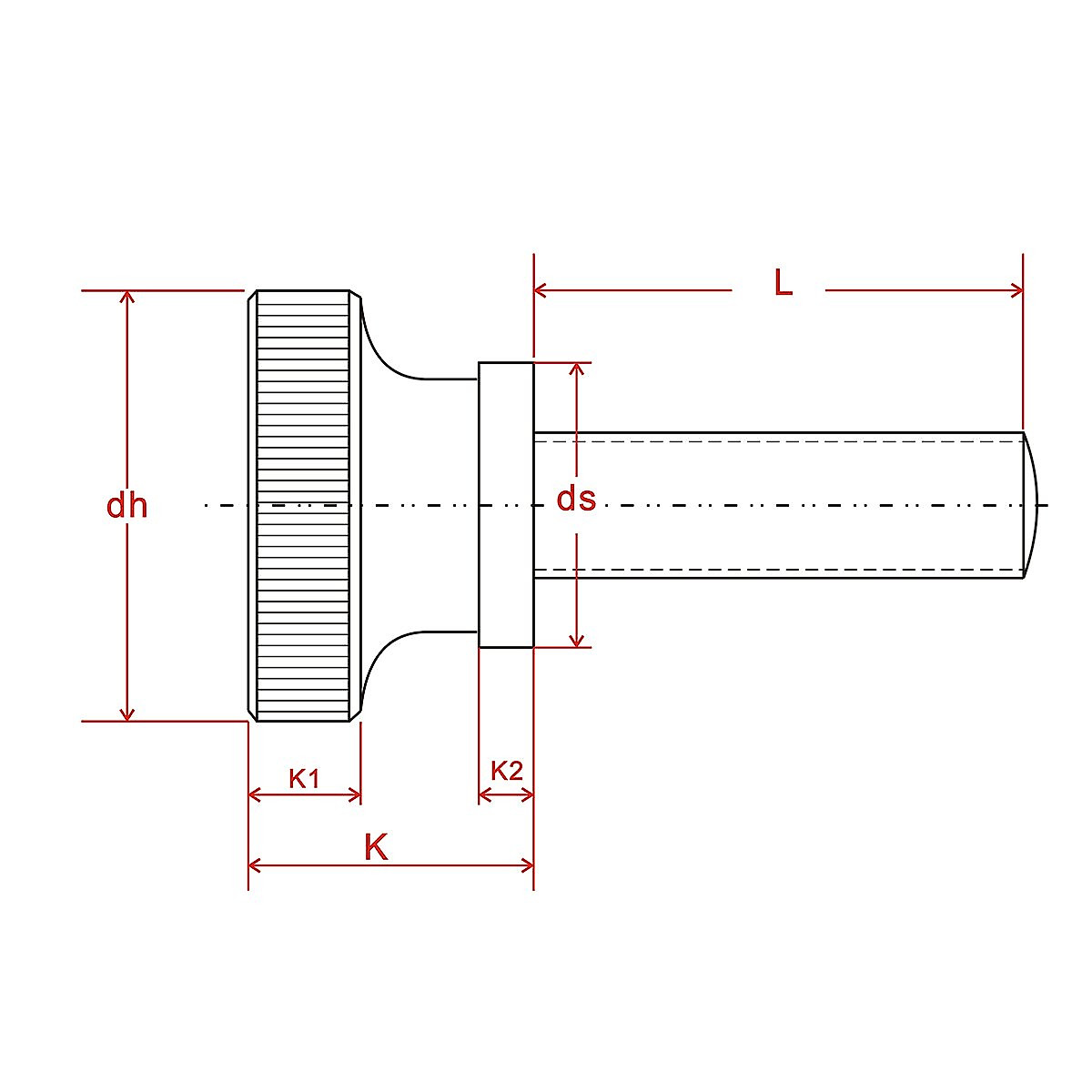 M2 Knurled Thumb Screws Stainless Steel (M2 x 6 mm, 20)