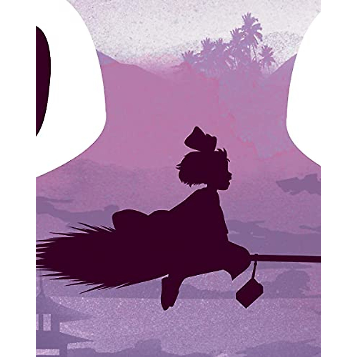 Japanese Anime Cat Art Print - Ukiyo-e Wall Art 8 x 10 Unframed Japanese Anime Artwork Friendly Witch Print Hayao Miyazaki Wall Hanging Cool Movie Inspired Home Decor, Jiji Black Cat Artwork