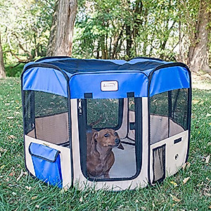 Armarkat PP001B Blue and Beige Portable Playpen