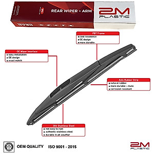 2M PLASTIC Rear Wiper Arm Blade Factory OEM Style Replacement For Mitsubishi OUTLANDER 2007-2020 PATHFINDER 2005-2012