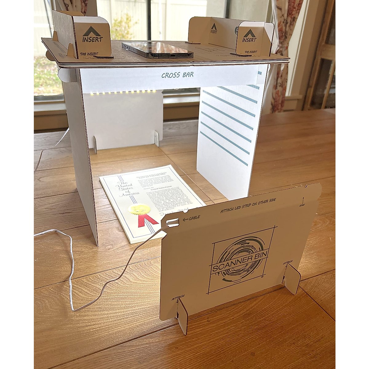 Scanner Bin Pro - Phone Scanner Stand for Photo and Document scanning (Also Used as a Document Camera, Invented & Produced in The USA)