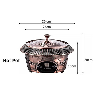 YIEOTM Round Chafer and Buffet Warmer Set, Stainless Steel Retro Chafing Dish with Fuel Holders and Lid for Wedding, Parties, Banquet/Copper