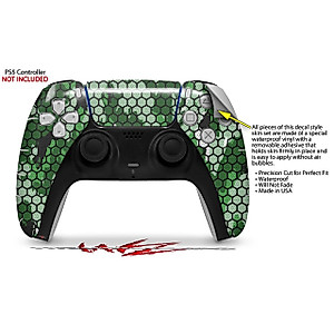 WraptorSkinz Skin Wrap compatible with Sony PS5 DualSense Controller HEX Mesh Camo 01 Green (CONTROLLER NOT INCLUDED)