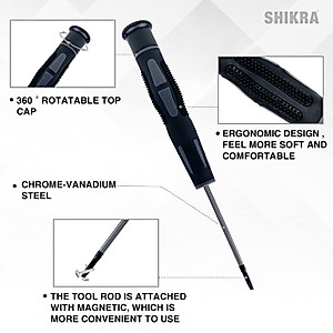 13 Piece Precision Screwdriver Set with Case, Torx, Phillips and Slotted Screwdriver, Magnetic Screwdriver Tool Kit with Magnetizer/Demagnetizer, Non-Slip Grip, for Electronics, Glasses Repair