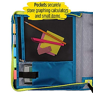 Five Star Zipper Binder, 2 Inch 3-Ring Binder for School, 5-Tab Expanding File, 380 Sheet Capacity, Teal/Chartreuse (29052IH8)