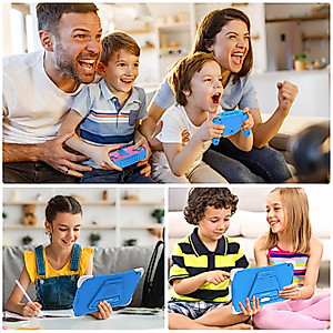 DOMATON Kids Tablet with Gamepad, 10 Inch Tablet for Kids, Android 12, Parental Control, Kid Contents Pre-Installed, 32GB(SD to 128GB), Case with Stand, Blue