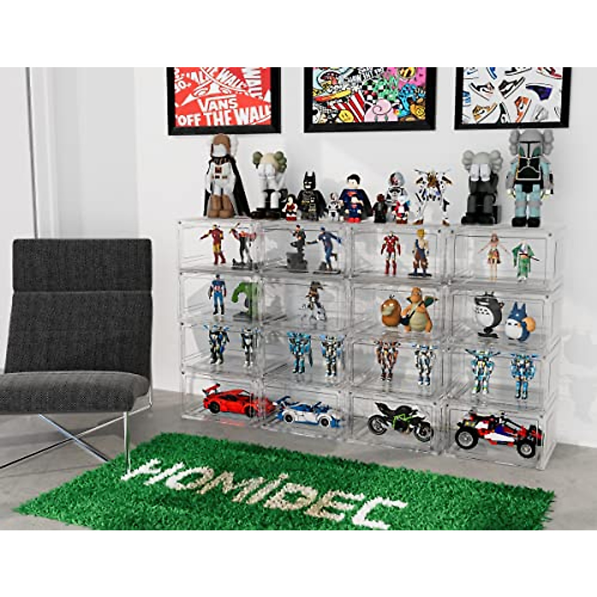 HOMIDEC Shoe Storage, 6 Pack Shoe Organizer, Shoe Boxes Clear Plastic Stackable, Closet Organizers and Storage for Display Sneakers, Heels, Purse, Collectibles, Makeup