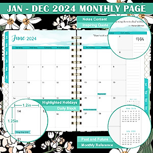 2023-2024 Planner – Jul.2023 - Jun.2024, 2023-2024 Academic Planner Weekly and Monthly, 6.4" x 8.5", Tabs, Back Pocket, Strong Twin - Wire Binding, Hardcover, Thick Paper, Inspirational Quotes, Notes