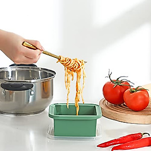 OOKIDOKI Extra-Large Silicone lasagne leftover Freezing Tray with Lid -Easy-Release 2 Cup Freezer Containers-2pack-makes 2 perfect 2cup portions - freeze soup broth lasagne leftovers or sauce(Green)