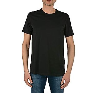A|X ARMANI EXCHANGE Men's Solid Colored Basic Pima Crew Neck, Black, Large