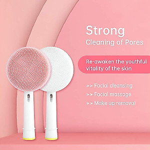 VINFANY Facial Cleansing Brush - Compatible with Oral B Bruan Electric Toothbrush Bases Toothbrush for Deep Cleansing, Gentle Exfoliating, Removing Blackhead, Massaging