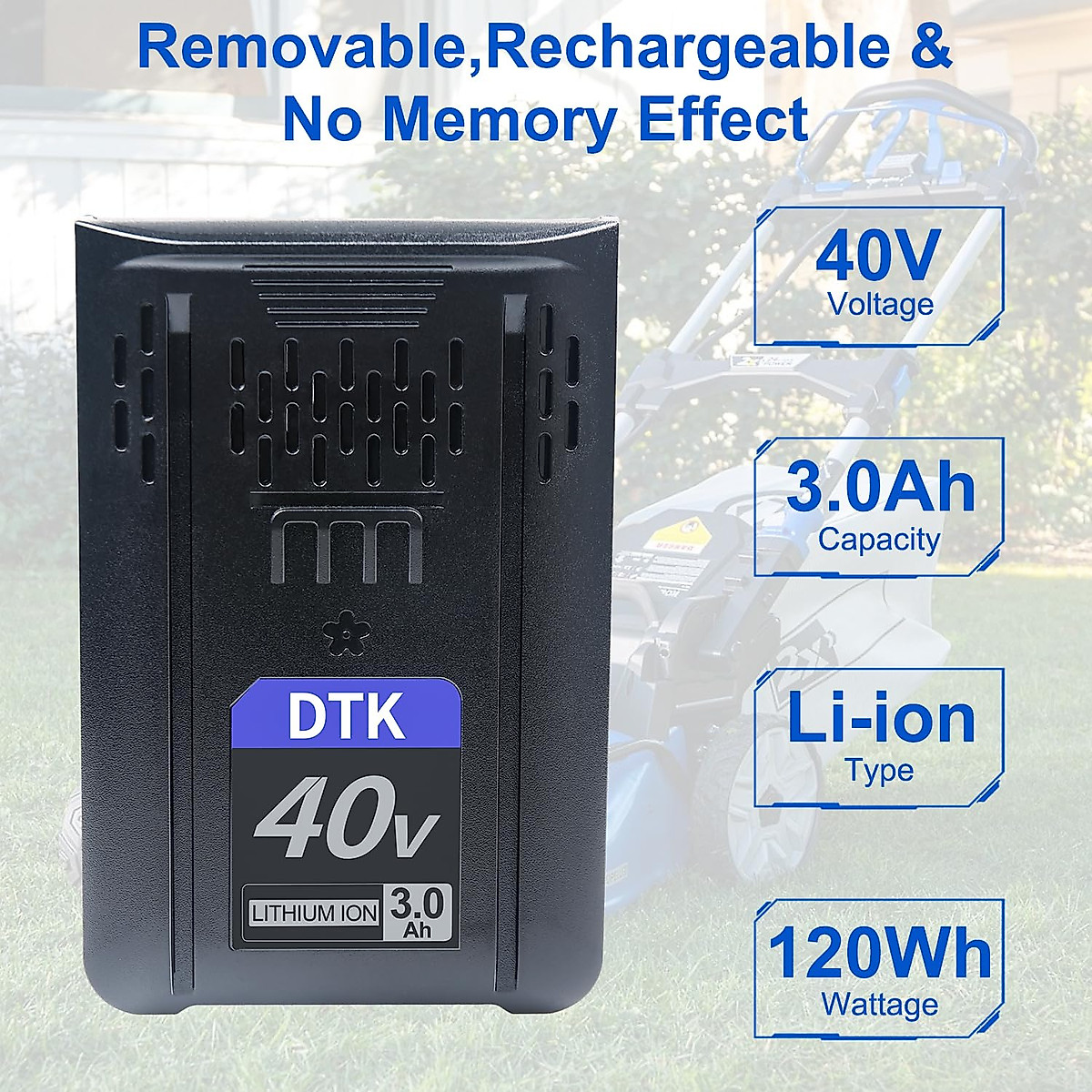 DTK Replacement for Kobalt 40V Battery MAX 3000mAh KPM1040A-03, KM-1640-06, KM 4040-06 Cordless Power Tool Batteries