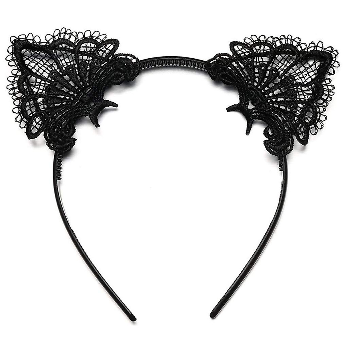 Black Cat Costume for Women, Halloween Masquerade Mask, Lace Ears, Gloves, Tail, Choker Necklace