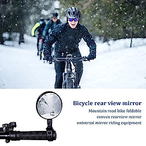 2Pack Universal Bicycle Rearview Mirrors, 360˚Rotatable Bar End Bicycle Mirrors, Wide Angle Convex Bike Bicycle Mirrors for 15-35 mm Handlebar Bikes