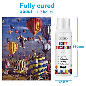 YAKAMOZ Updated Jigsaw Puzzle Glue With New Sponge Head for Adults - Clear Water-Soluble Special Craft Glue, Quick Dry for 1000/1500/3000 Pieces, 120ML