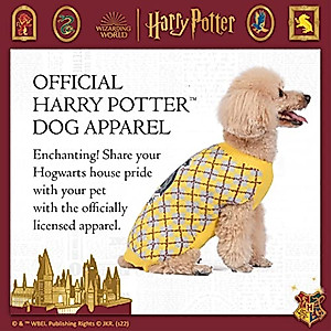 Harry Potter: Hufflepuff Pet Sweater - Size Small | Harry Potter Costumes for Dogs| Harry Potter Dog Apparel & Accessories for Hogwarts Houses, Hufflepuff Yellow