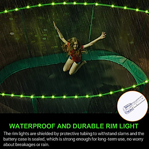 【Upgraded Large Volume&Longer Version】 LED Trampoline Lights，Remote Control Trampoline Rim LED Light for 12Ft Trampoline, C Battery Box, 16 Color Change, Waterproof, Bright to Play at Night Outdoors